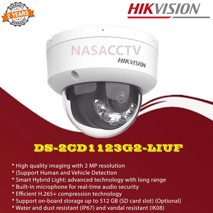 Jual HIKVISION CCTV IP CAMERA 2MP INDOOR DOME DS-2CD1123G2-LIUF ...