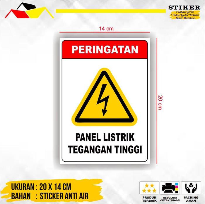 Jual Sign Stiker Arus Listrik / Sticker high voltage / stiker listrik ...