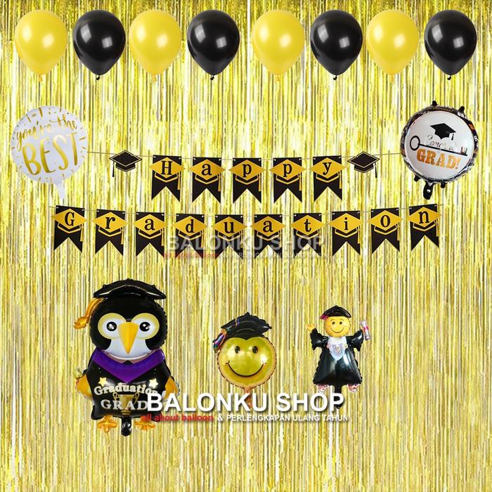 Jual Balon Foil Happy Graduation / Balon Paket Graduation / Balon ...