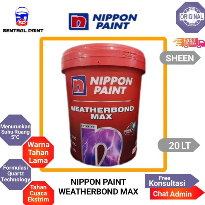 Jual Nippon Paint Weatherbond Max 20 Liter Pail Cat Tembok Tahan Cuaca ...