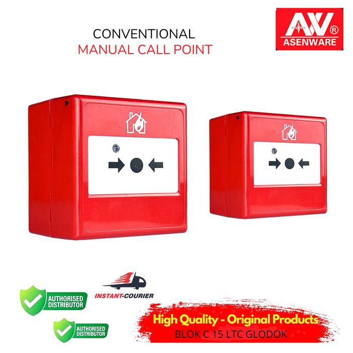 Jual ASENWARE Conventional Manual Call Point / push button Original 100 ...