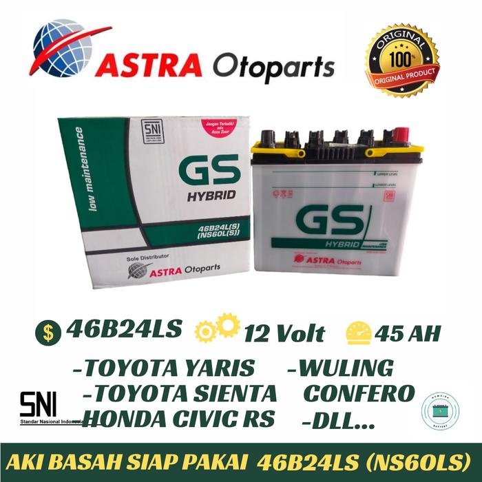 Jual aki mobil basah gs astra toyota yaris sienta civic rs dll - Kota ...