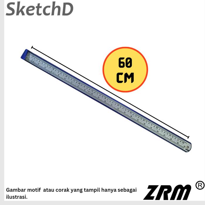 Jual Penggaris Besi Mistar 60 cm ZRM Steel Ruler Garisan Metal - Kota ...