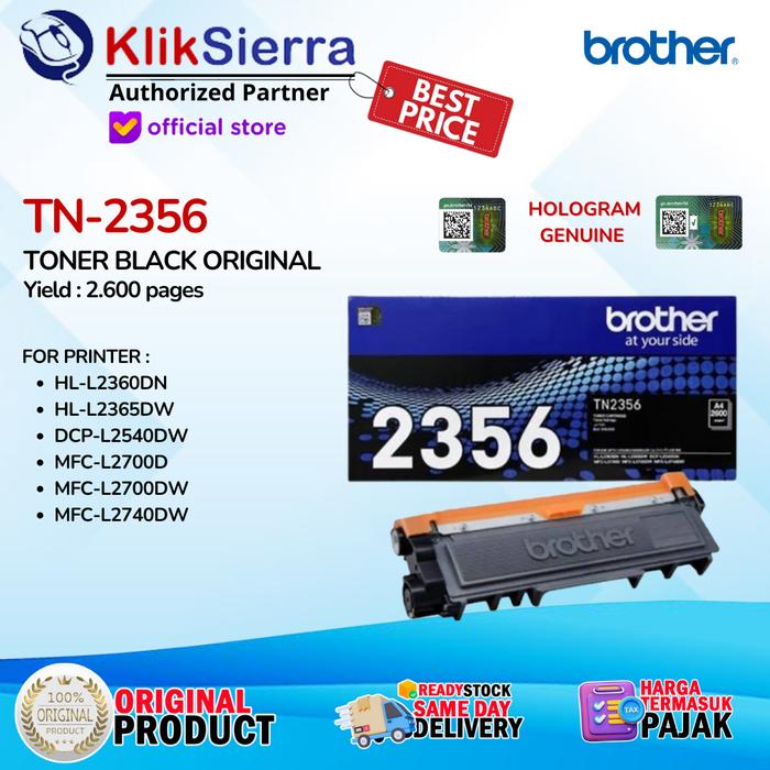Jual Brother TN-2306 TN2306 & TN2356 TN-2356 Toner Hitam Original untuk ...