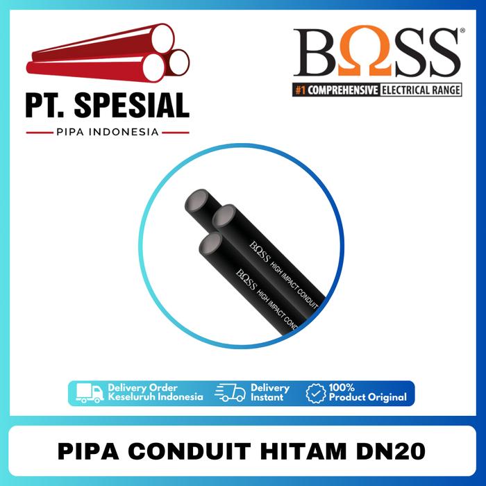 Jual Pipa Listrik / Pipa Conduit Boss Hitam 20mm 2.9 Meter 3000 Batang ...