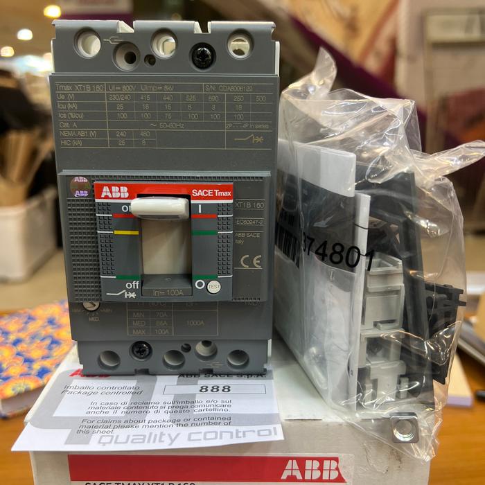 Jual SACE TMAX XT1 B 160 MCCB BREAKER 3P 100A ABB / 1SDA066807R1 ORIGINAL - Jakarta Pusat ...