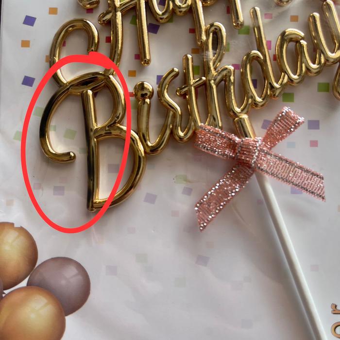 Jual topper kue happy birthday 3D plastik pita premium/cake topper hbd ...