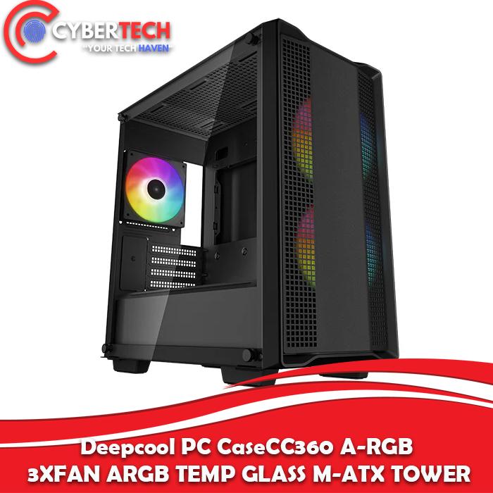 Jual DeepCool PC CASE CC360 A-RGB 3XFAN ARGB TEMP GLASS M-ATX TOWER ...