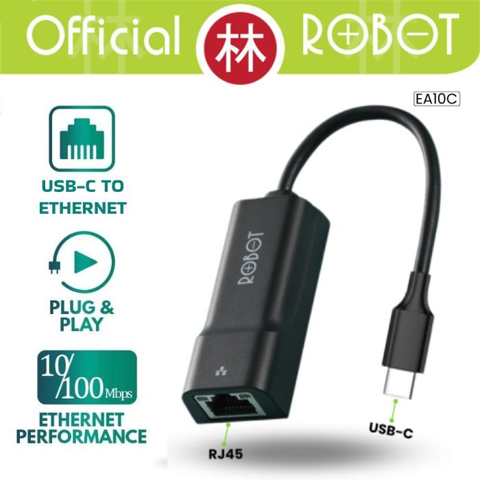 Promo Robot EA10 / EA10C USB Ethernet Adapter USB-A 2.0 / USB-C To RJ45 LAN Network 10/100 Mbps ...