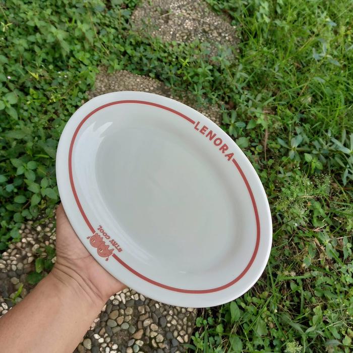 Jual piring Oval bisa custom gambar dan custom warna dasar custom ...