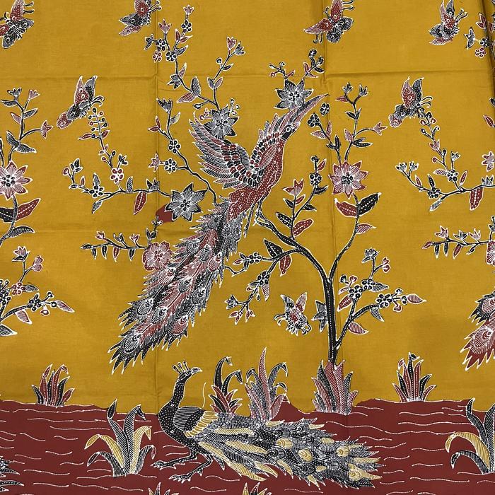 Jual Kain batik tulis cirebon murah cantik kuning kunyit dan merah ...