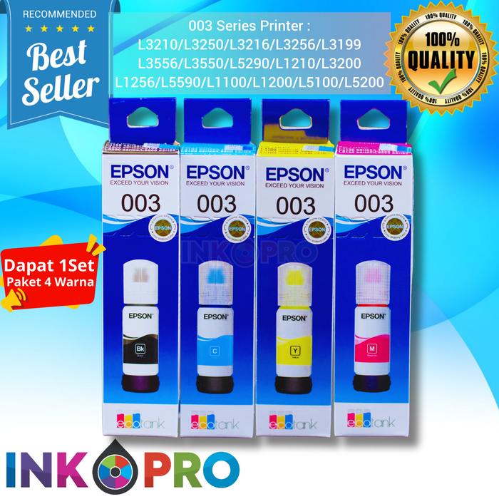Jual TINTA EPSON 003 PREMIUM (1SET) UNTUK PRINTER SERIES L3210, L3110, L3116, L3150, L3156 ...