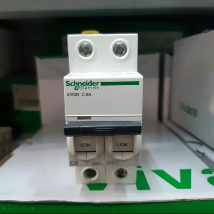 Jual MCB IC60N 2P 6A 6kA Schneider 2Phase 2Pole - Jakarta Pusat - Badja Electric | Tokopedia