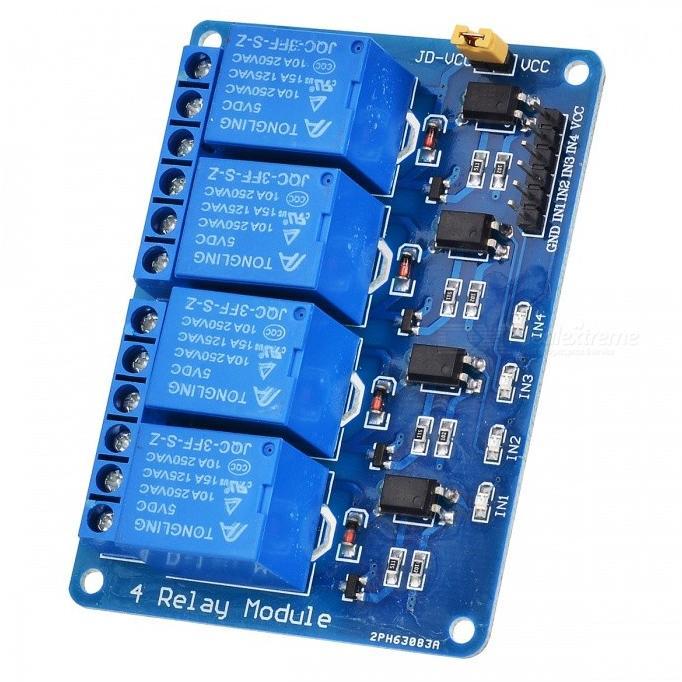 Jual Relay Module 4 Channel 5V For Arduino (Opto Coupler Isolated) For ...