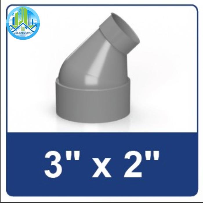 Jual elbow increaser 3 x 2 rucika 45 derajat degree / keni reducer kni knee 3x2 inch - Kota ...