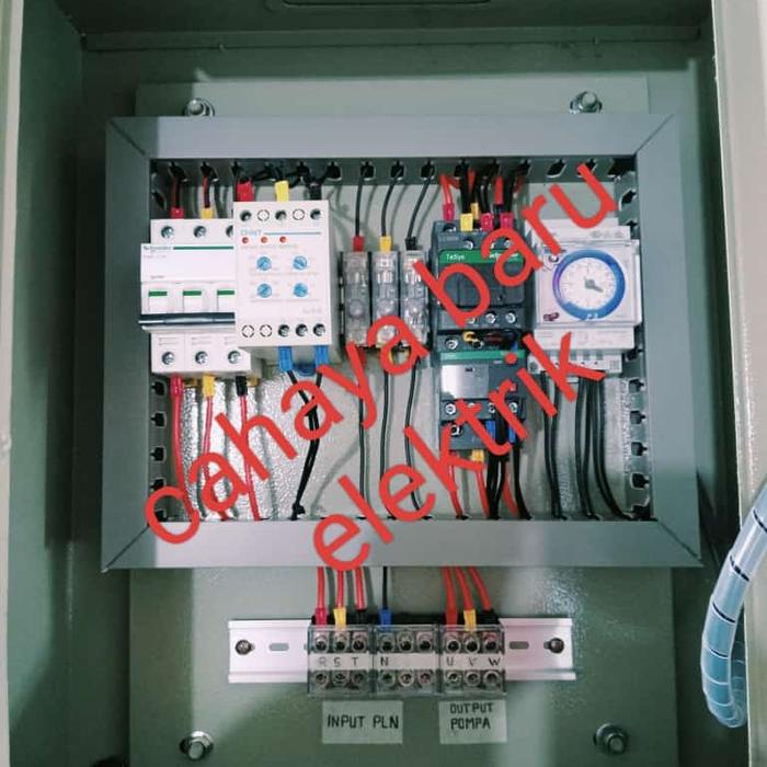 Jual Panel Pompa Auto Timer Dan Manual 3 HP 3 Phase komponen schneider ...