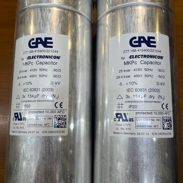 Jual Kapasitor Bank 25Kvar / 25Kvar MKPc / MKP-C 415V GAE Original - Jakarta Pusat - PELITA ...