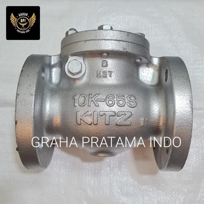 Jual SWING CHECK VALVE KITZ 2 1/2" INCH DN65 JIS 10K FC FLANGE CAST IRON / KLEP TABOK KITZ STEAM ...