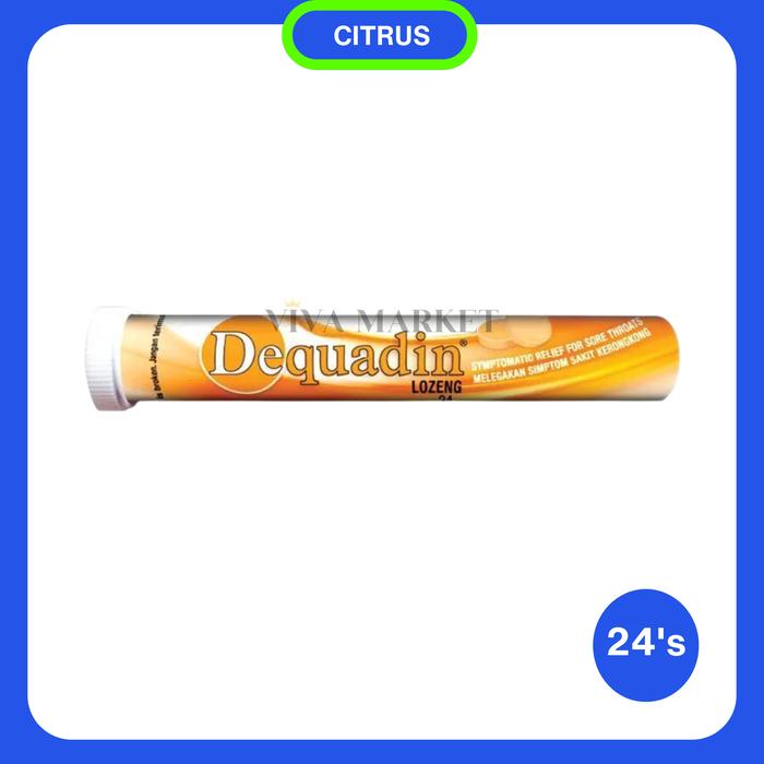 Jual Dequadin Citrus Lozenges/Tablet Hisap Sakit Tenggorokan 24's ...