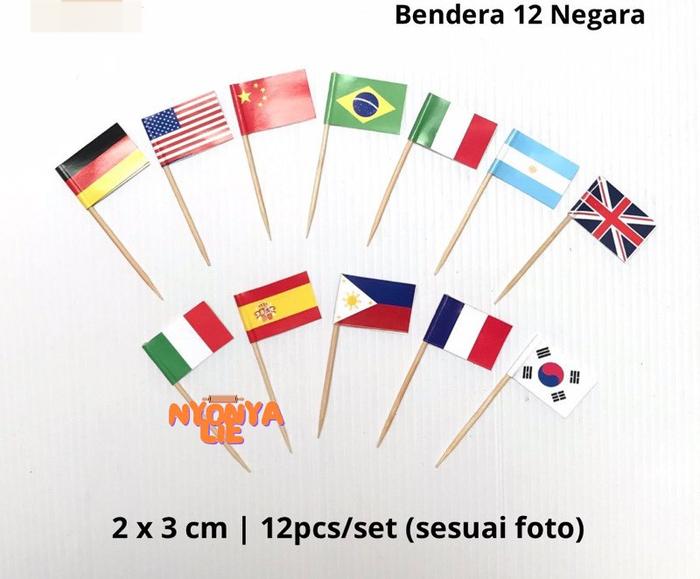Jual TBP05 Tusukan Bendera Negara Kecil Aksesoris Makanan Minuman Cake ...