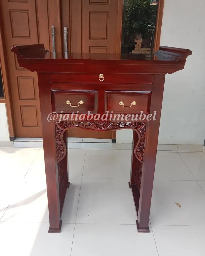 Jual Meja Sembahyang Meja Altar Meja Leluhur Dewa Minimalis Ukiran Kayu ...