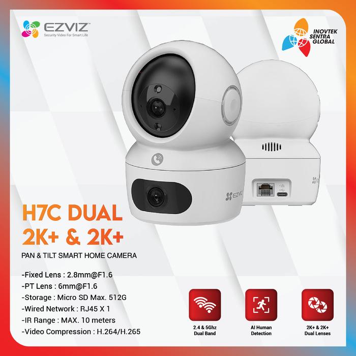 Promo EZVIZ H7C Dual-Lens 2K+ & 2K+ Smart Home Wifi Pan Tilt IP Camera ...