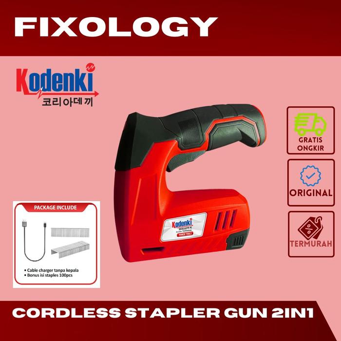 Jual Mesin Paku Staples Cordless Kodenki 2 in 1 Free Isi Staples Kabel ...
