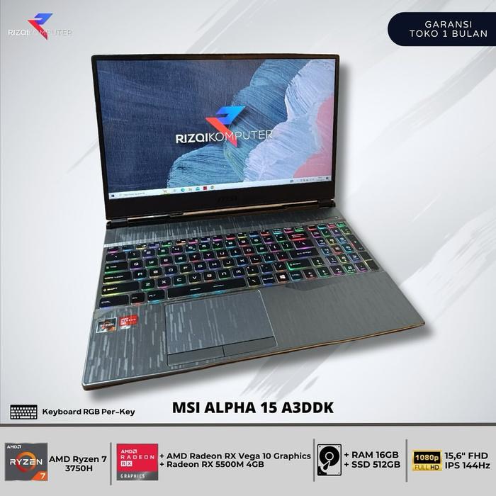 Jual MSI Alpha 15 A3DDK AMD Ryzen 7 - 3750H Ram 16GB SSD 512GB bgh ...