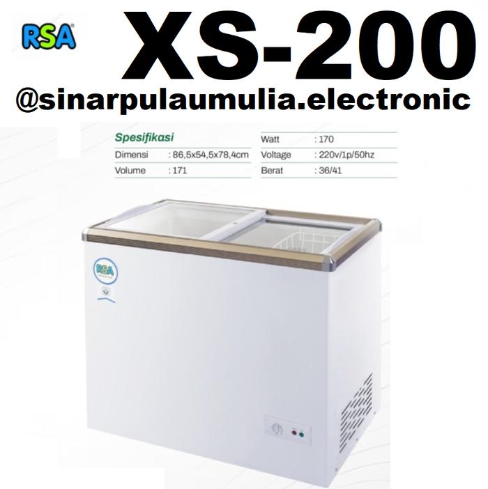 Jual RSA Chest Freezer Sliding Glass Kaca 171 Liter - XS-200 / XS200 XS ...
