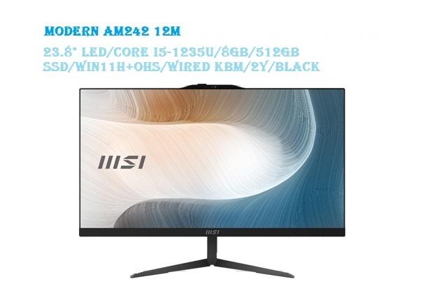 Jual MSI Modern AM242 12M CORE I5-1235U/8GB/512GB SSD/WIN11H+OHS/WIRED KBM/2Y/BLACK 23.8" LED ...