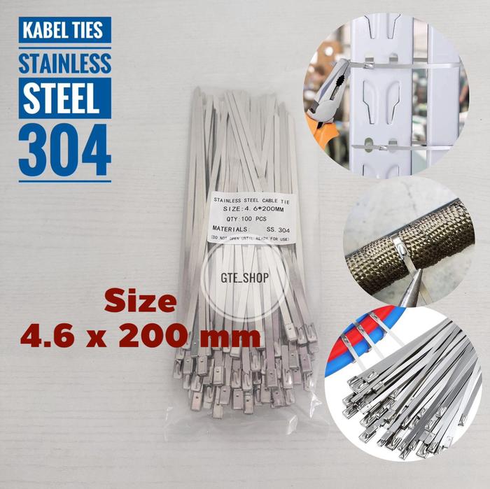 Jual Kabel Ties Stainless Steel SS304 / 4.6 x 100mm/200mm/300mm/400mm ...