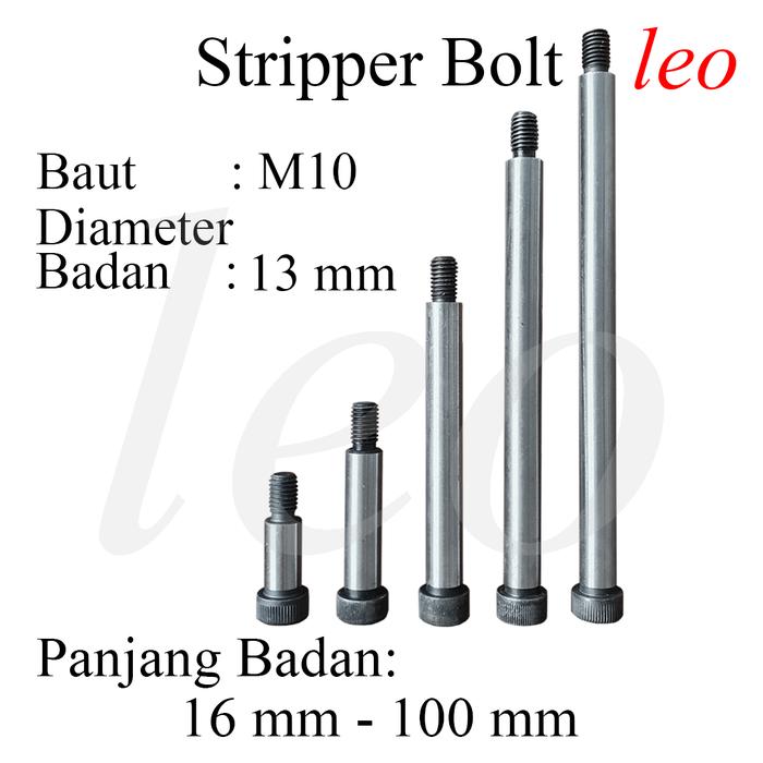 Jual Stripper Bolt M10 - 13 x 16 - 100 Limit Bolt Stopper Bolt Hex ...