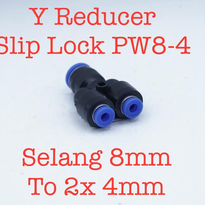 Jual PW8-4 Konektor Fitting Y Reducer 3 Ways Slip Lock Selang 8mm X 4mm ...