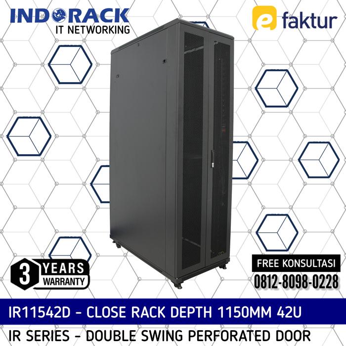 Jual IR11542D Rack Server 42U 1150mm Double Swing Perforated INDORACK ...