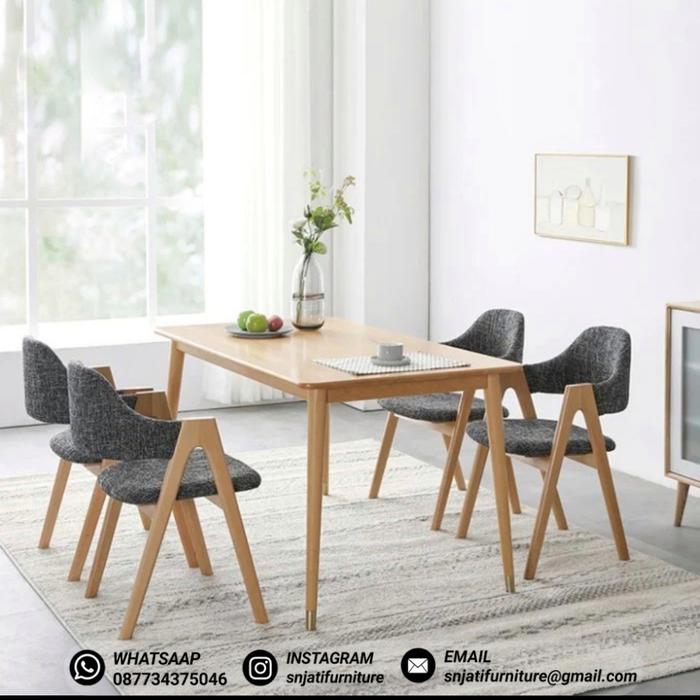 Jual meja makan 4 kursi minimalis - kursi makan kayu jati - meja makan ...