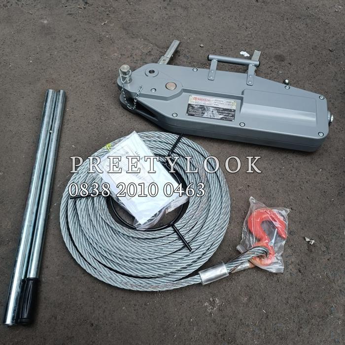 Jual Tirfor 3.2 Ton Wire Rope Pulling Hoist Nagasaki 3200Kg Wire Rope ...