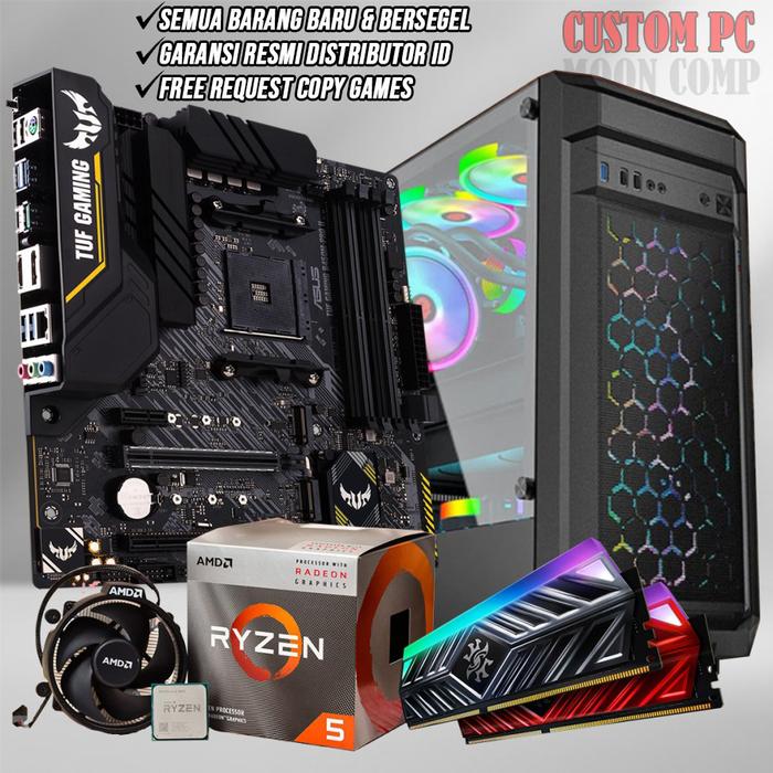 Jual PC GAMING AMD RYZEN 5 5600G | 16GB RAM RGB | B450M | 256 SSD | 1TB ...