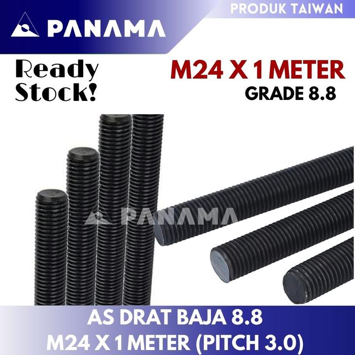 Jual As Drat M24 x 1 Meter Long Drat Baja Hitam Grade 8.8 Produk Taiwan - Jakarta Pusat - PANAMA ...