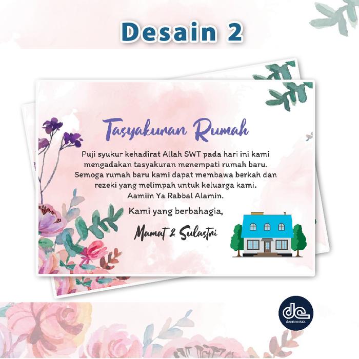 Jual Stiker tasyakuran rumah / syukuran tempat tinggal baru - Desain 2 ...