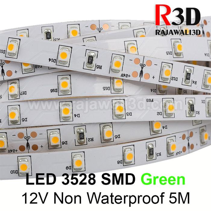 Jual Led Strip Lights SMD 3528 Green 16.4 Ft (5M) 300leds 60leds/m ...