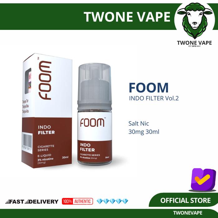 Jual Liquid Foom Indo Filter Salt Nic 30ML by Foom Lab / Cigarettes ...