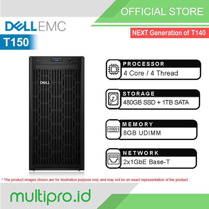 Promo Server Dell T150 Xeon E-2324G 8GB 480GB SSD Cabled PowerEdge ...