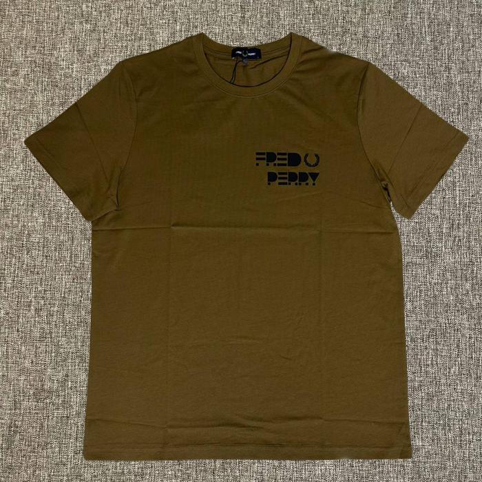 Promo Fred Perry Chest Logo Font Tee Brown Original / Fred Perry T ...