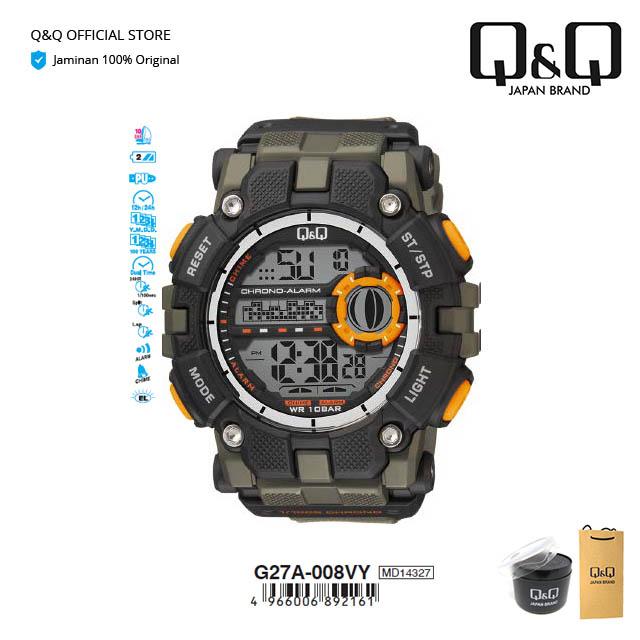Jual Q&Q QnQ QQ Original Arloji Jam Tangan Pria Digital Rubber Karet ...