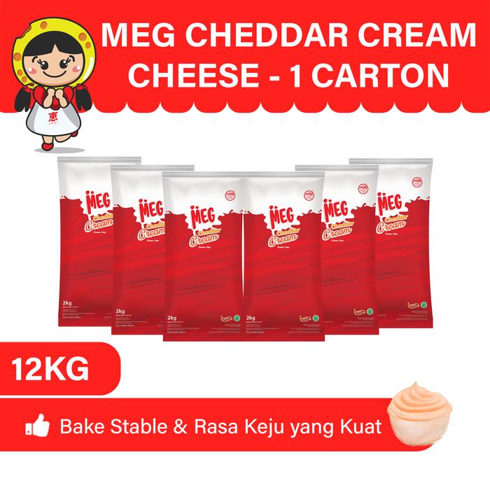 Promo MEG Cheddar Cream Keju 2 Kg - 6pcs (1 Karton) Cicil 0% 3x ...