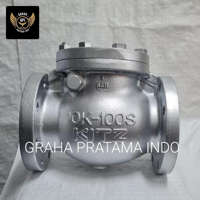 Jual SWING CHECK VALVE KITZ 4" INCH DN100 JIS 10K FC FLANGE CAST IRON ...