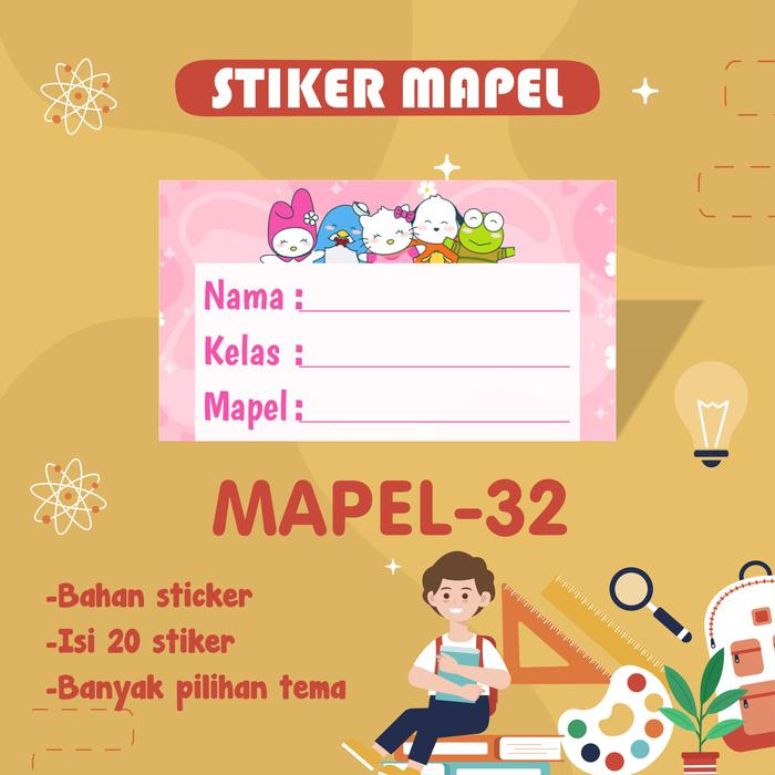 Jual 20 Stiker Mapel - Label Buku Pelajaran Sekolah - Stiker mata ...