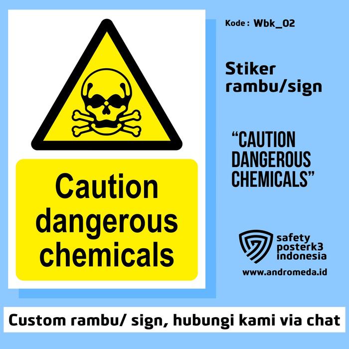 Jual Stiker Vinyl Sign Rambu K3 Waspada Bahan Kimia Beracun_2 - 20x15 ...