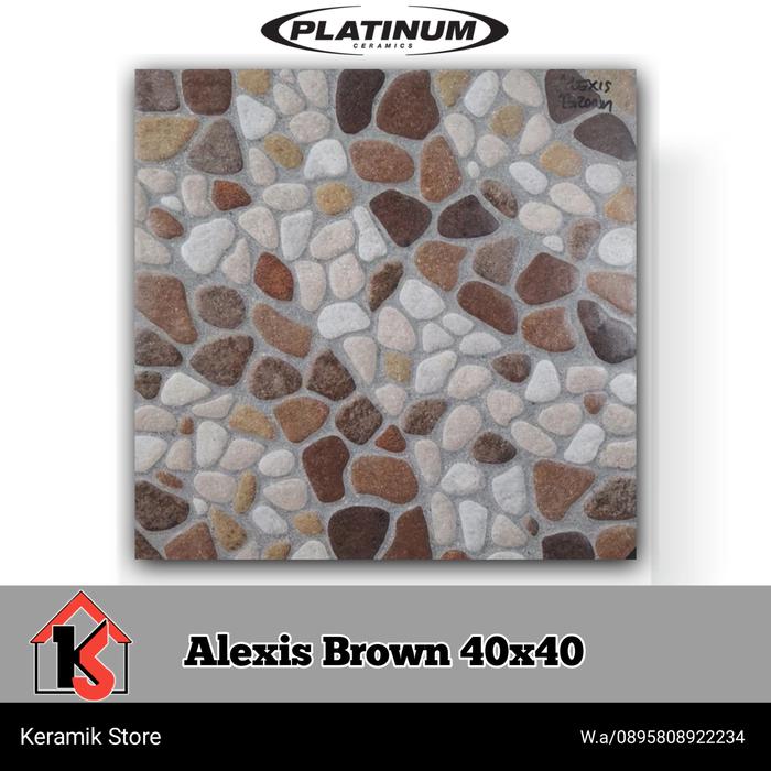 Jual Keramik 40x40 Teras Kasar Model Batu Batu Alexis Brown Platinum - Kab. Tangerang - Keramik ...