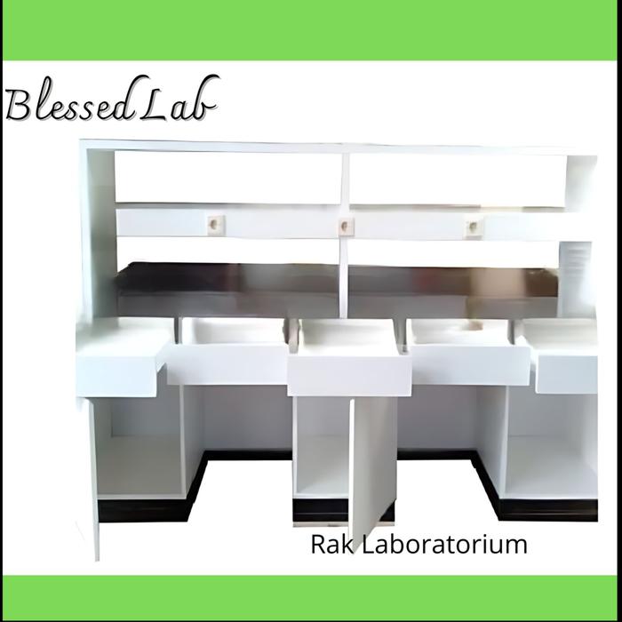 Jual Island Bench Meja Laboratorium HPL dengan Rak Laboratorium - Kab ...